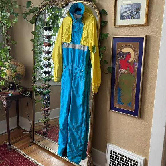 twn | Other | Vintage 98s Twn Colorblock Blue And Yellow Snowsuit ...